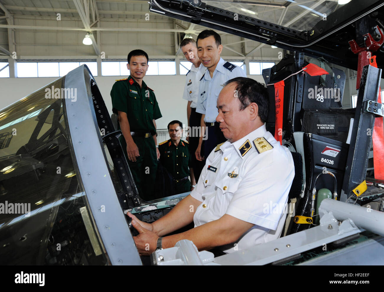 Vice Adm. Pham Ngoc Minh, center, Deputy Chief of General Staff of Vietnam People’s Army and ...