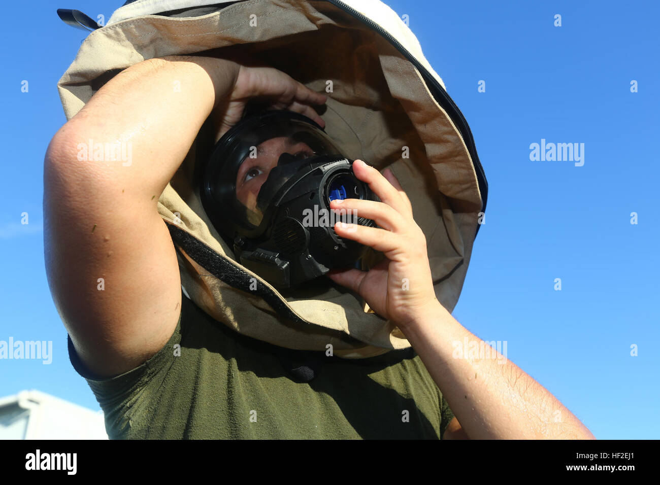 U.S. Marine Corps Lance Cpl. Ben Packer, with Chemical, Biological ...