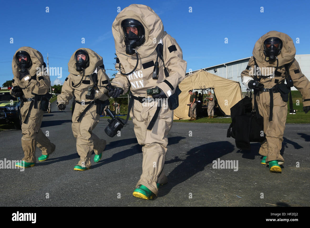 U.S. Marines with recon team one, Chemical, Biological, Radiological ...