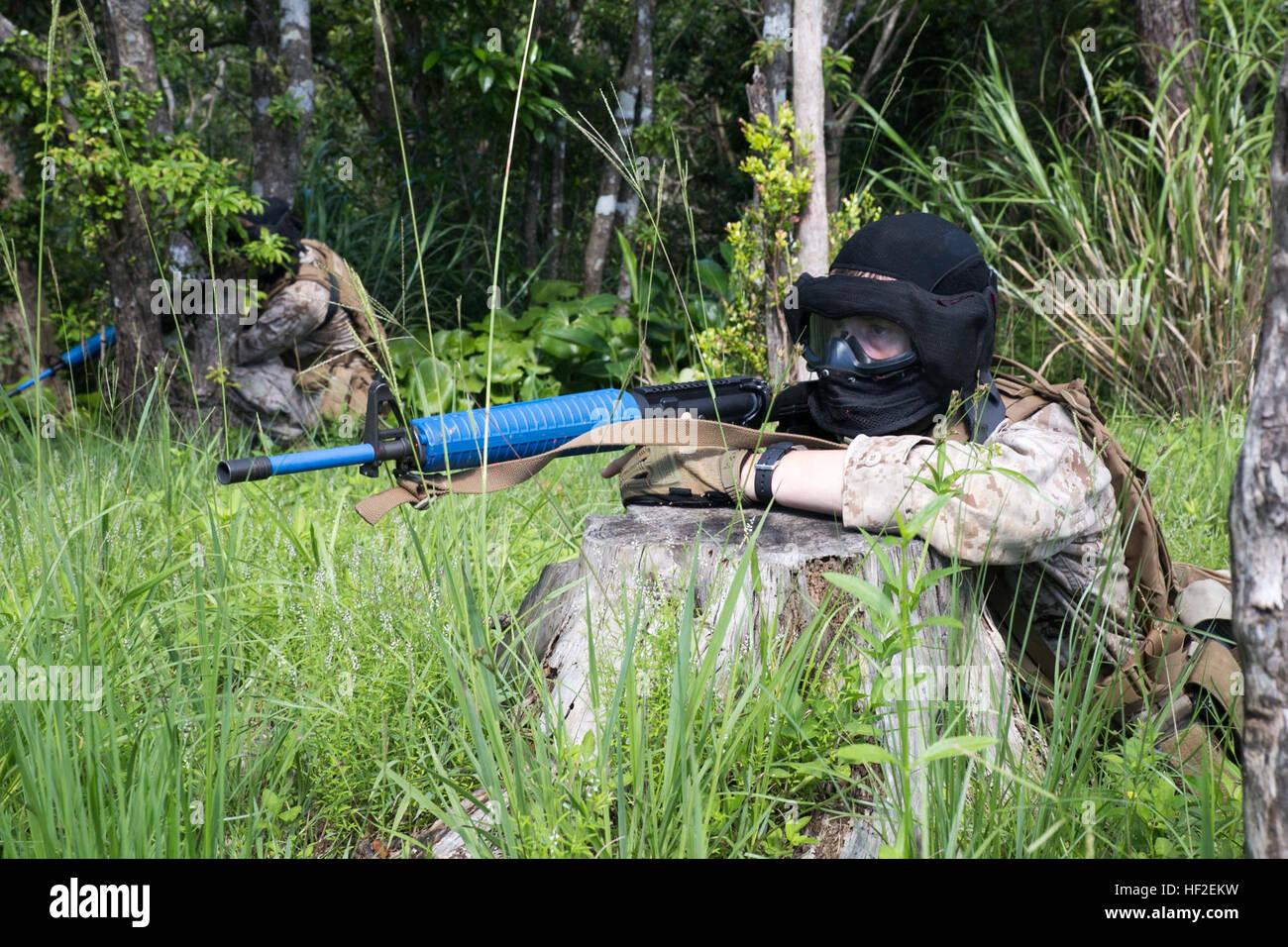 Cpl. James L. Gabriel, from Oaks, North Dakota, takes cover behind a ...