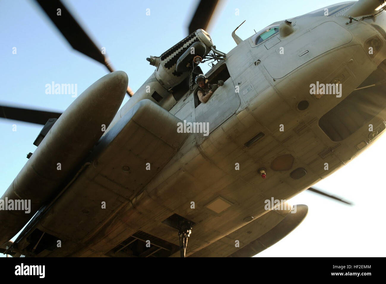 A crew chief with Marine Heavy Helicopter Training Squadron 302, Marine ...