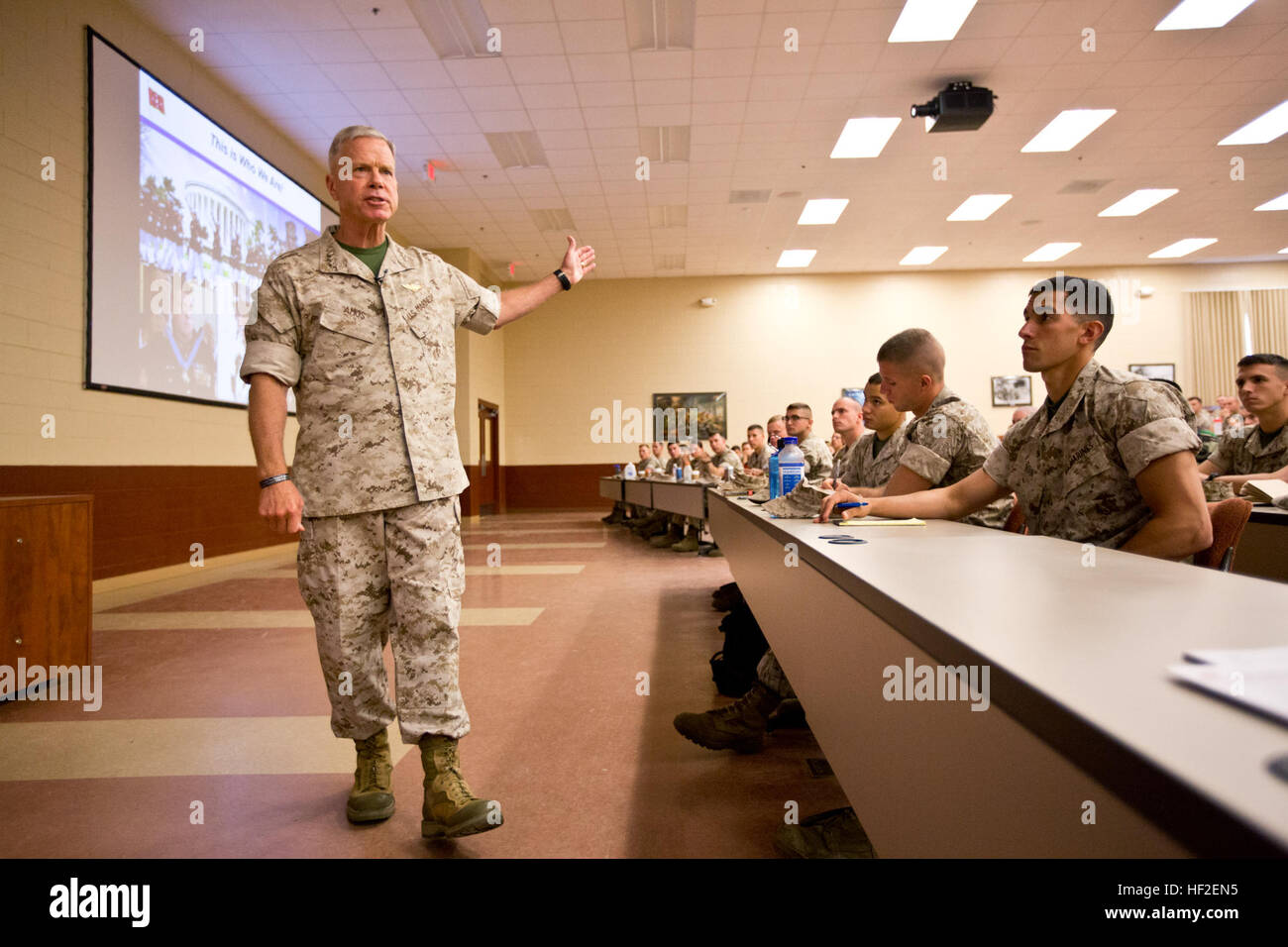 Commandant of the U.S. Marine Corps, Gen. James F. Amos, speaks to ...