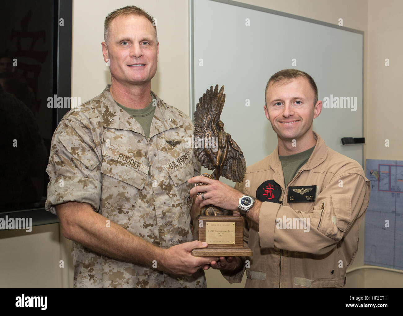 U.S. Marine Corps Brig. Gen. Steven R. Rudder, right, Commanding ...