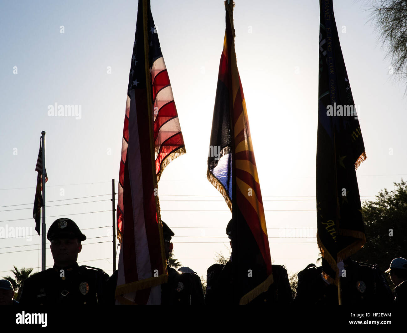 Police officers of the Yuma Police Department form a color guard in ...