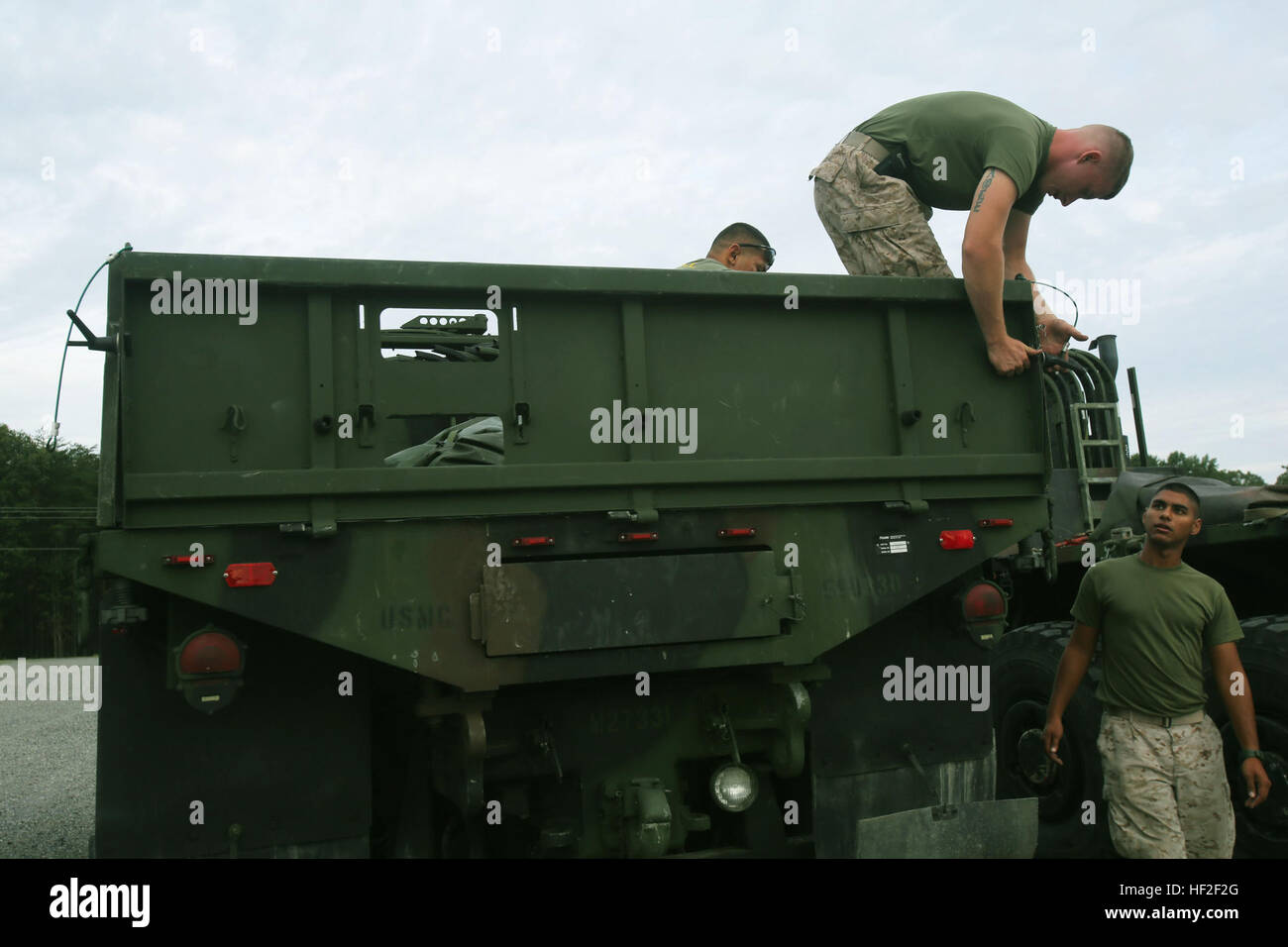 Marines from GSMT Company, CLR-2, 2nd MLG, prepare Logistics Vehicle ...