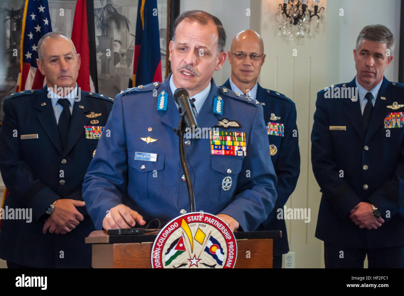 His Royal Highness Lt. Gen. Prince Feisal bin Al-Hussein speaks at a ...
