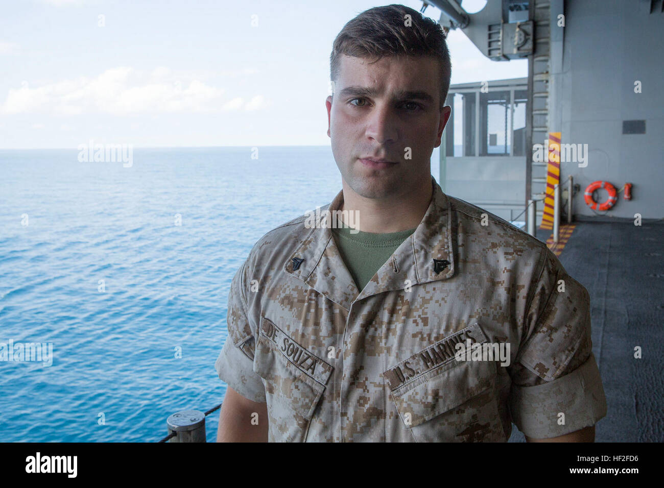 Cpl. Francis J. de Souza, a tactical switchboard operator with the 24th Marine Expeditionary ...