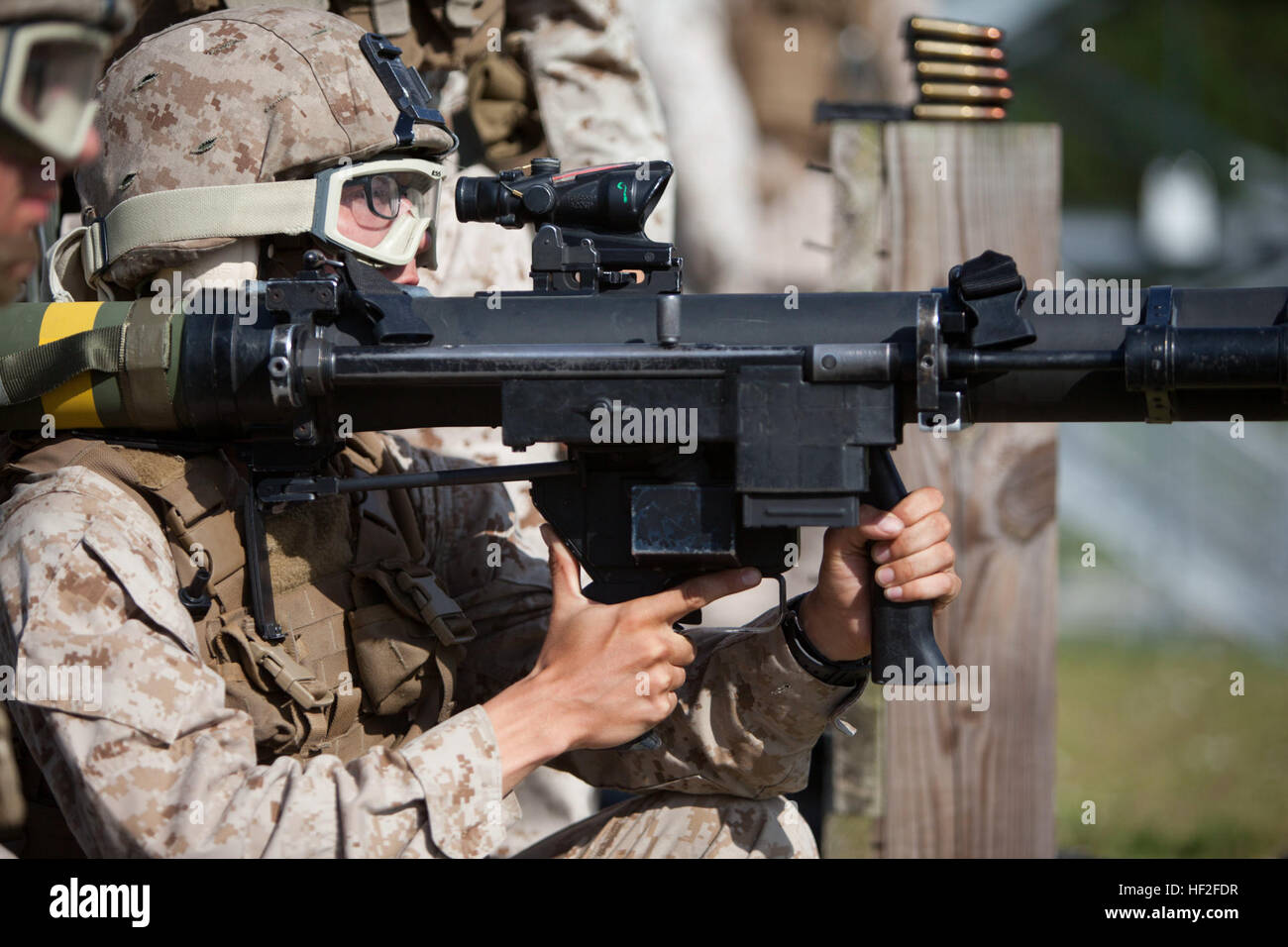 A U.S. Marine with Alpha Co., Infantry Training Battalion (ITB), School ...