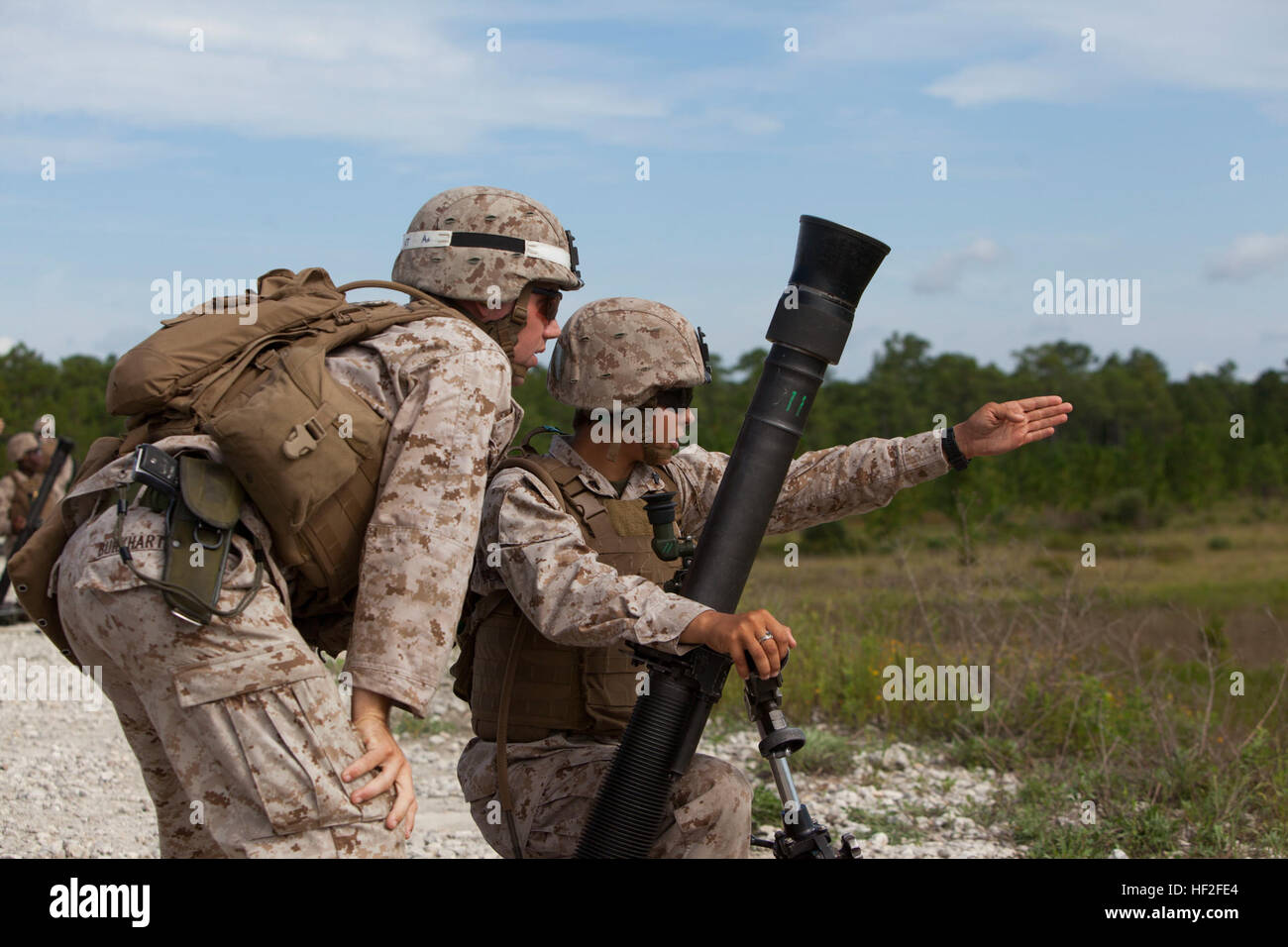 A U.S. Marine Corps Combat Instructor with Alpha Co., Infantry Training ...