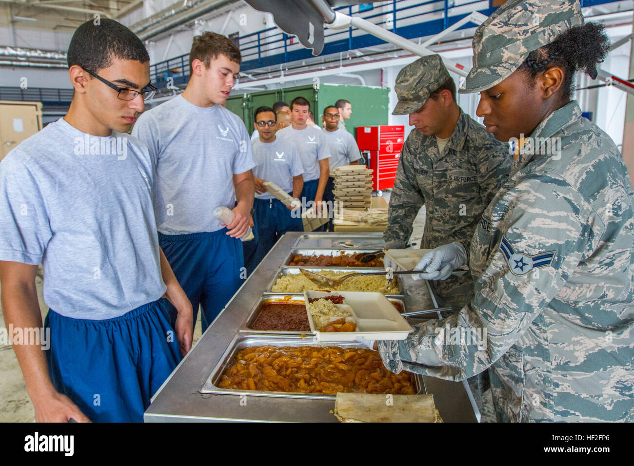 Airman 1st Class Priya Tucker, right, and Airman Jonathan Kohlhepp ...