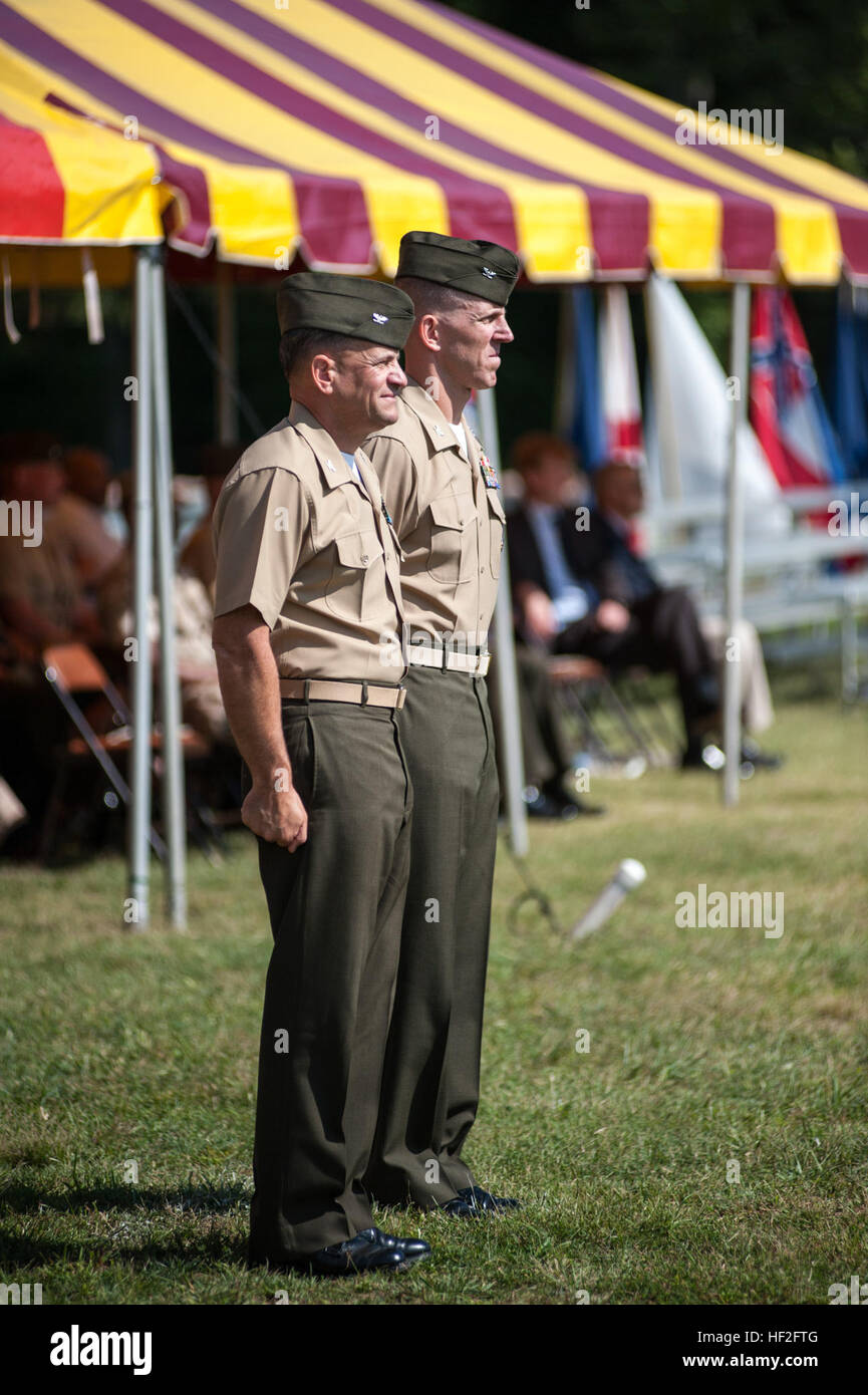 U.S. Marine Corps Col. Todd Desgrosseilliers and Col. Christian Wortman ...