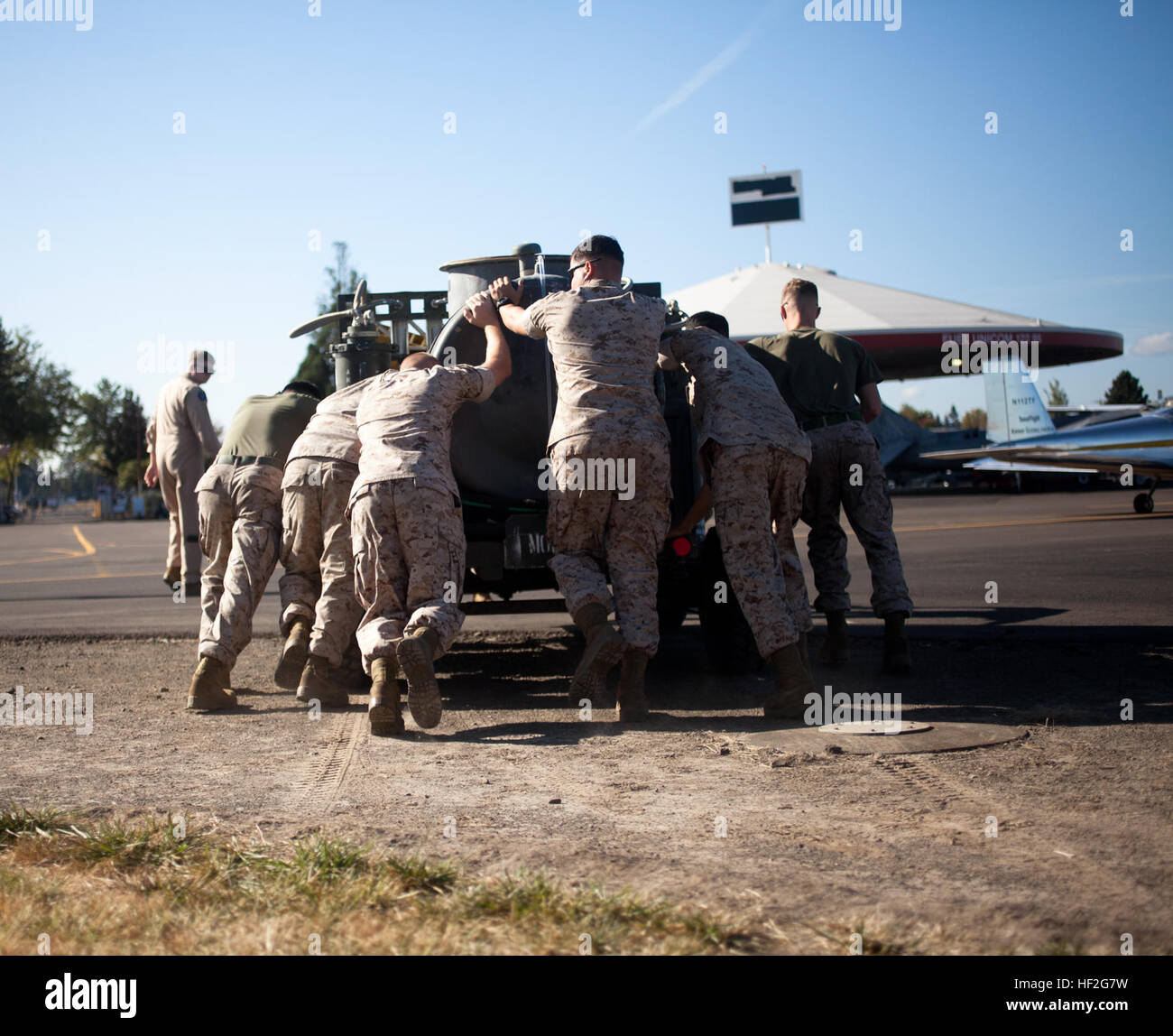 U.S. Marines, Marine Attack Squadron 214 (VMA-214) relocate a refueling ...