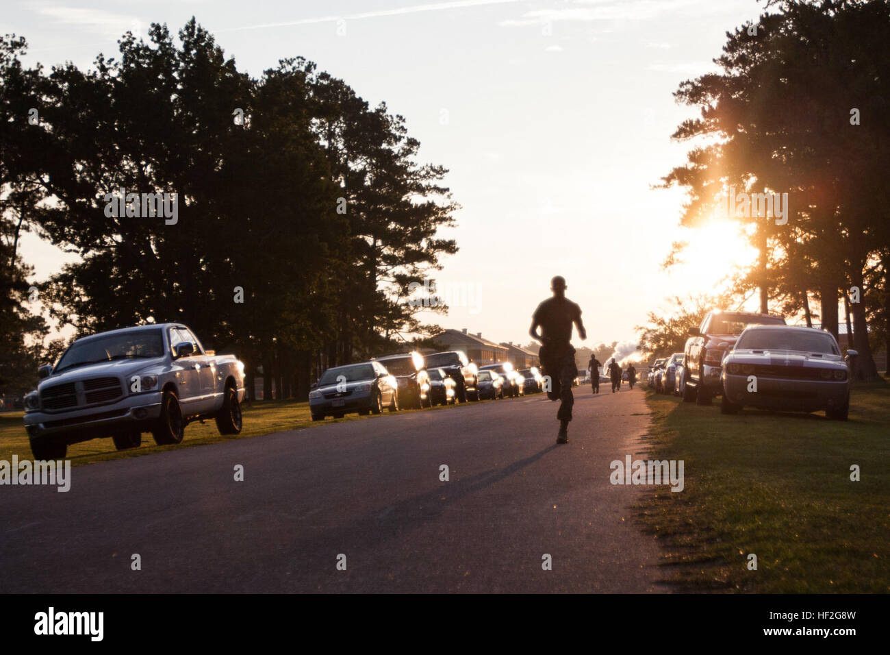 Marines at Camp Geiger conduct the Combat Fitness Test, including an ...