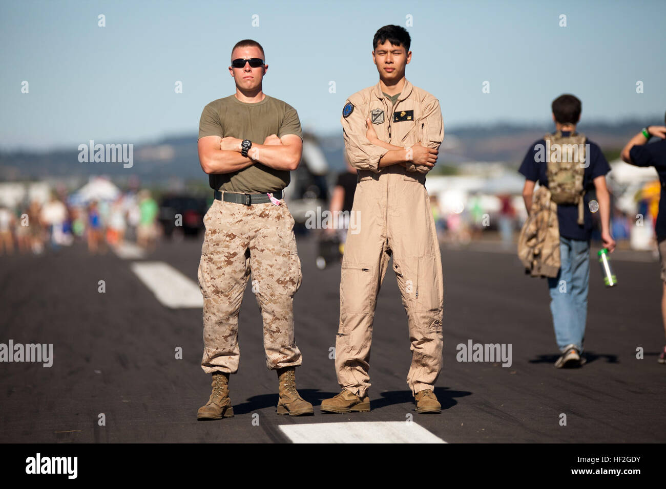 U.S. Marine LCpl. Eric Mccafferty (Left) poses with Cpl. Andy Heng ...