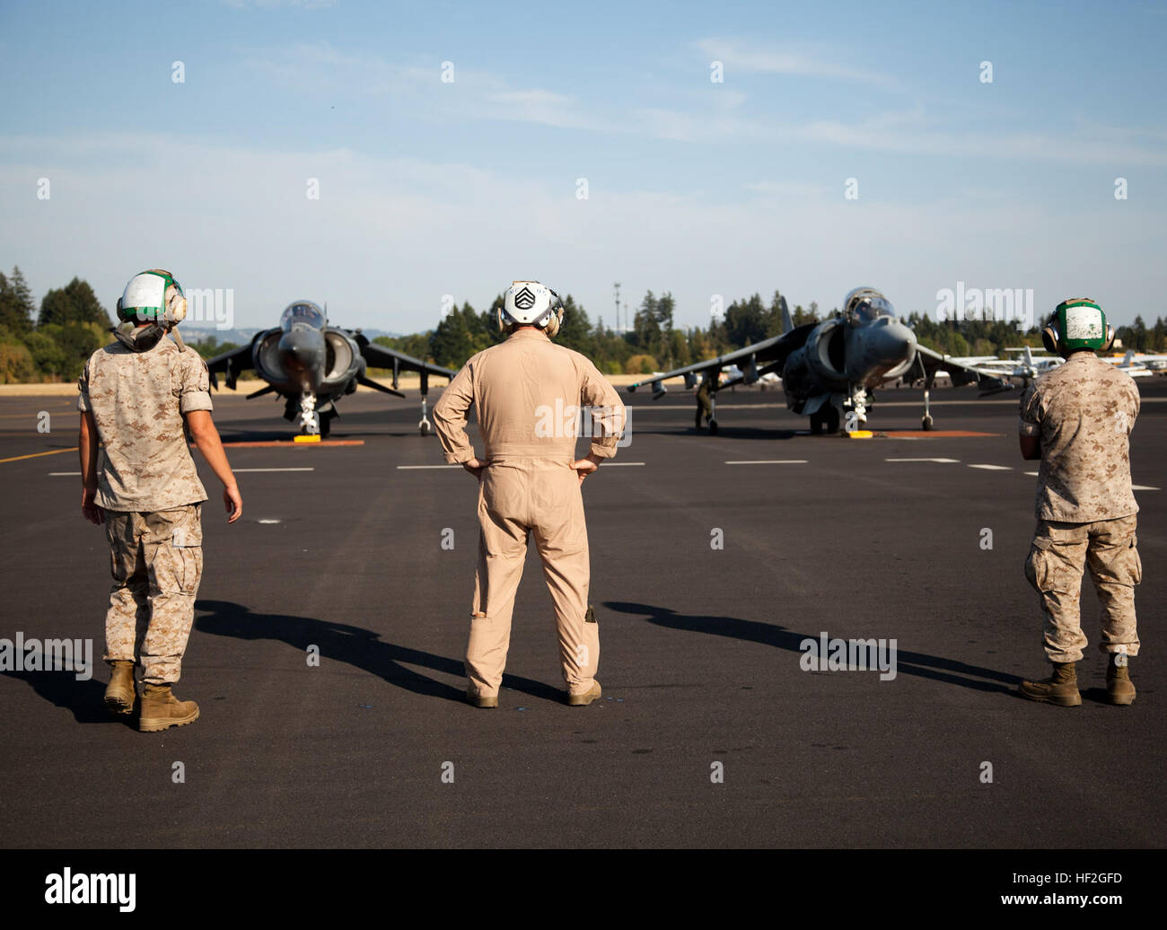 U.S. Marines, Marine Attack Squadron 214 (VMA-214), spectate the ...