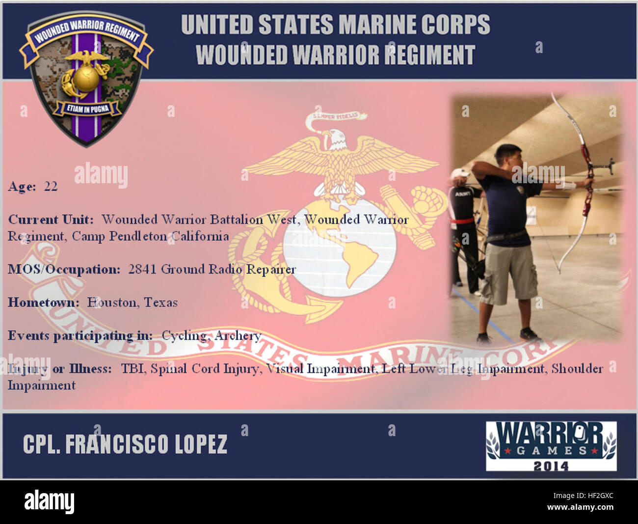 Athlete profile of Cpl. Francisco Lopez, a native of Houston, Texas ...