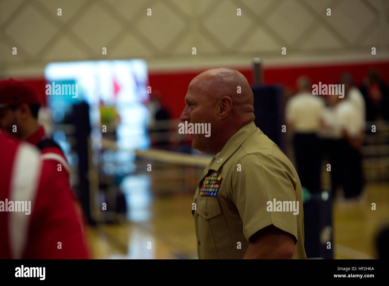 Colonel T. Shane Tomko addresses the Marines before the sitting ...