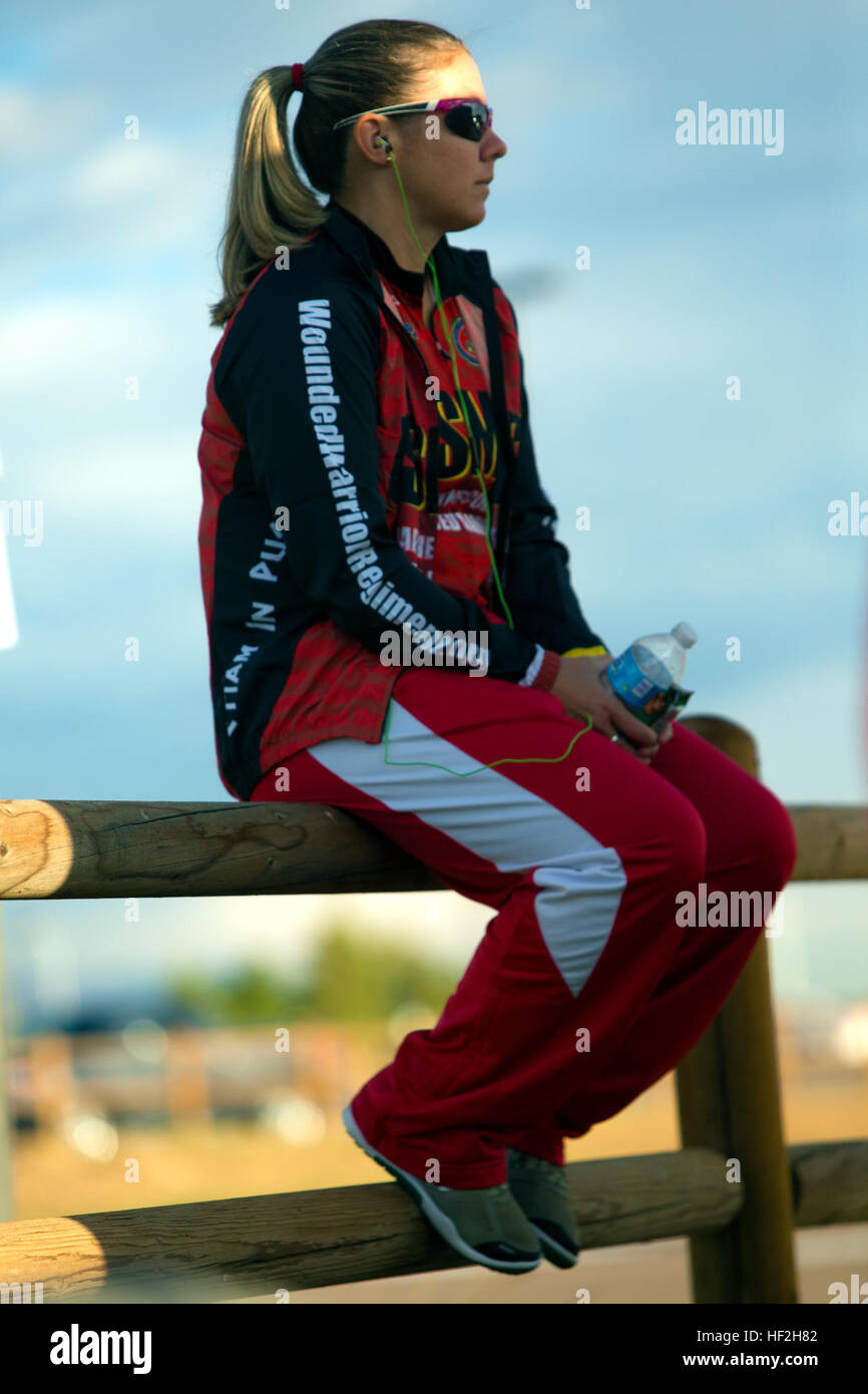 Major Michelle Mummers, 40, a native of Setauket, New York, listens to ...