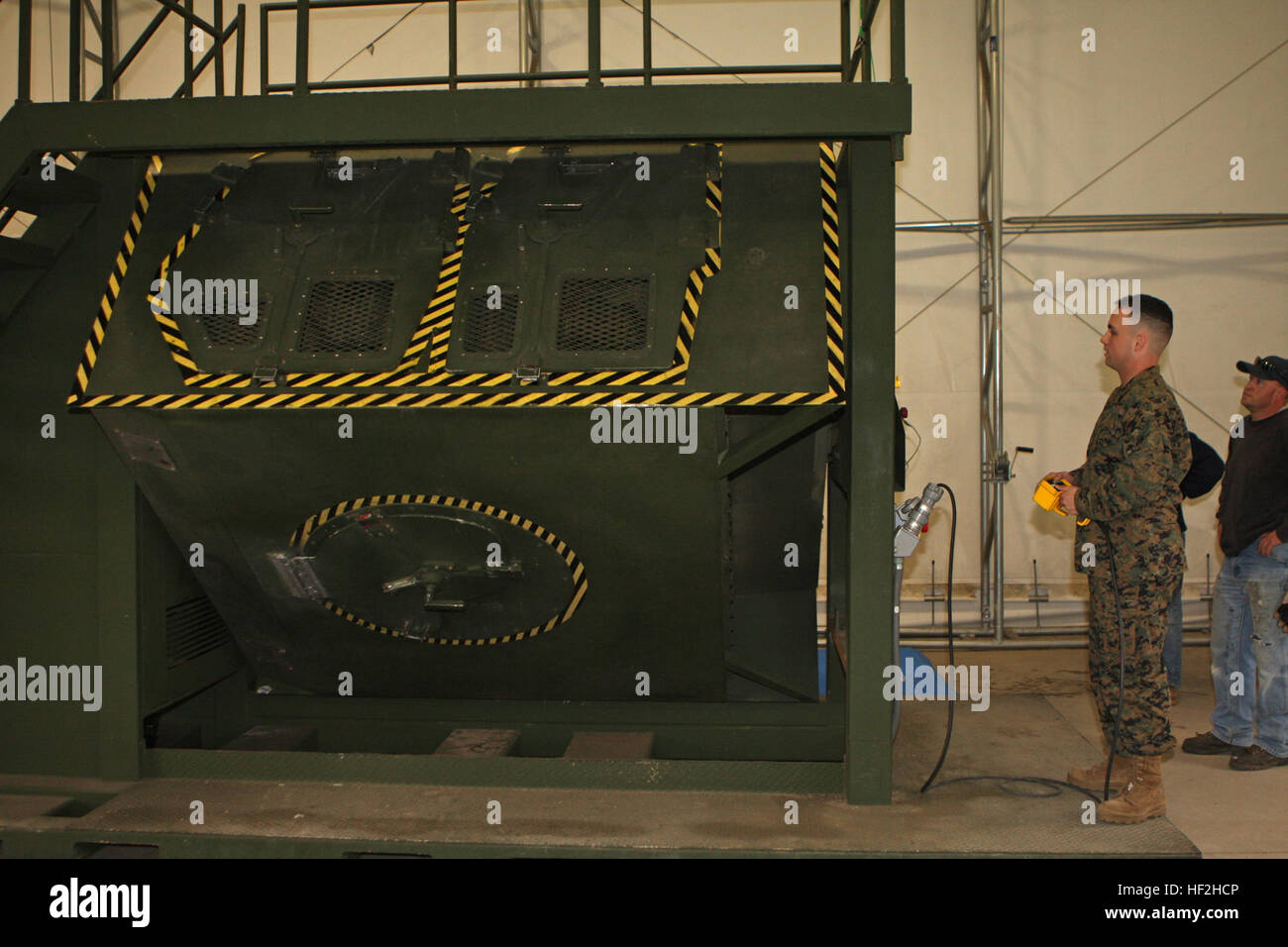 Cpl. Travis Taber, the Humvee Egress Assistance Trainer instructor for ...