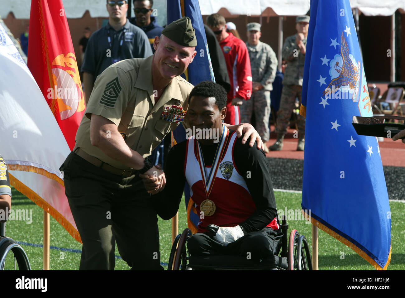 Sgt. Anthony McDaniel, from Pascagoula, Mississippi, is presented his ...