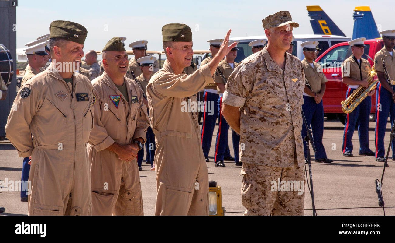 Col. John Farnam, center, Marine Corps Air Station Miramar commanding ...