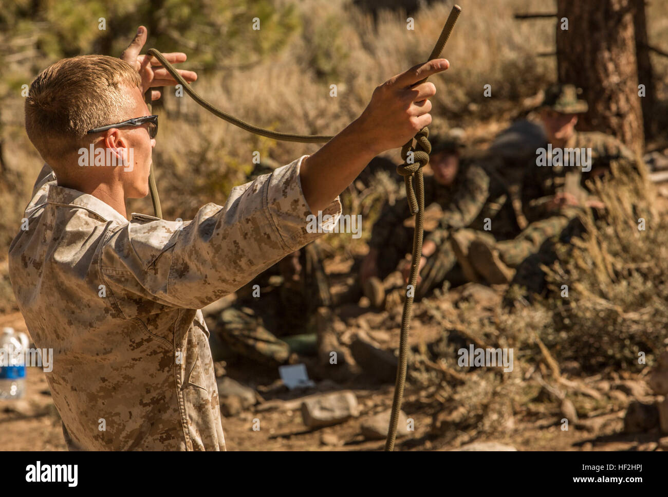 A U.S. Marine Corps instructor with Mountain Warfare Training Center ...