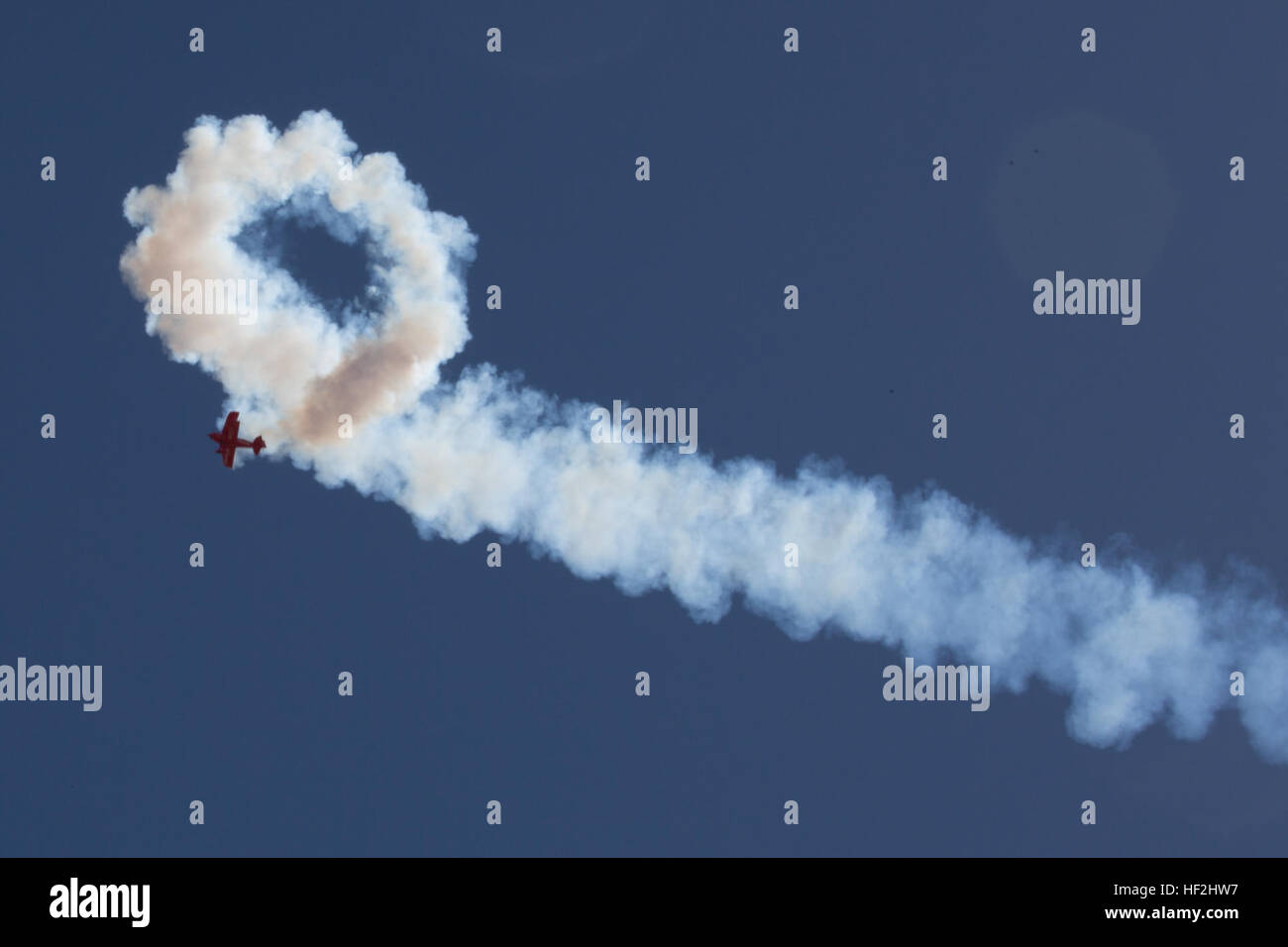Sean Tucker, Oracle Challenger pilot, flies in a spiral during his ...