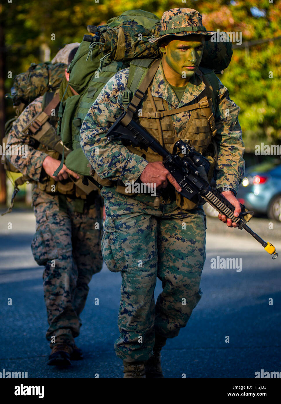 U.S. Marine Corps Staff Sgt. Daniel Solares, a student with the Scout ...