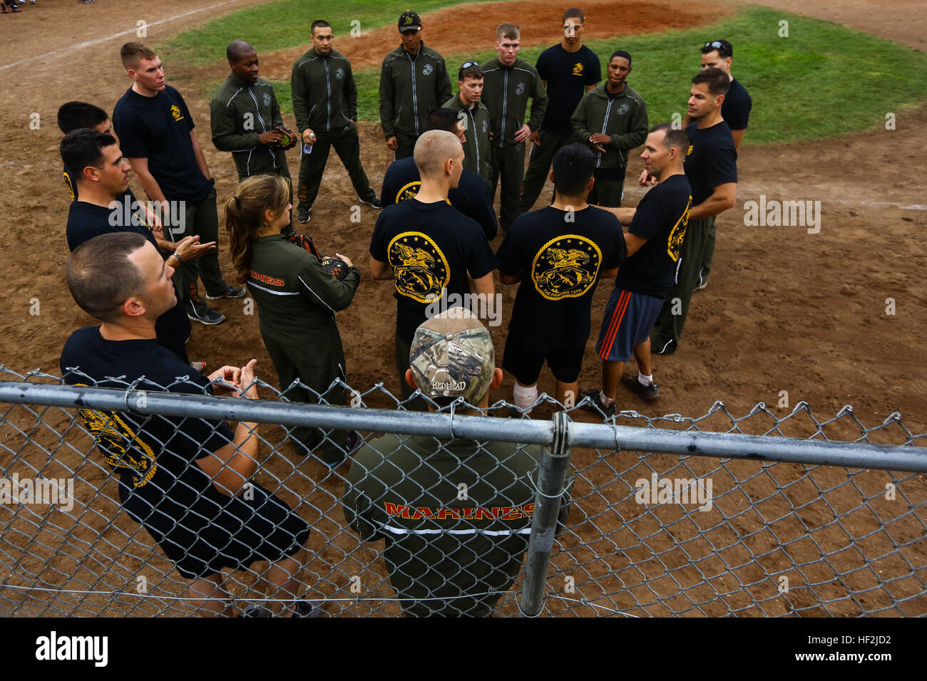 U.S. Marines play softball against the San Francisco Police Department ...