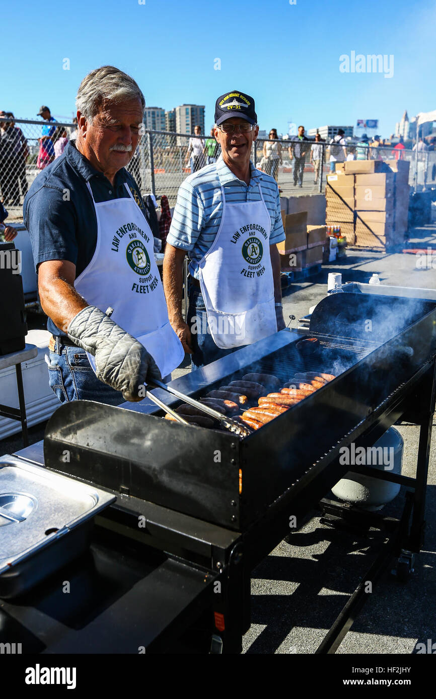 U.S. Marines and Sailors attend the 15th annual fleet week BBQ hosted ...