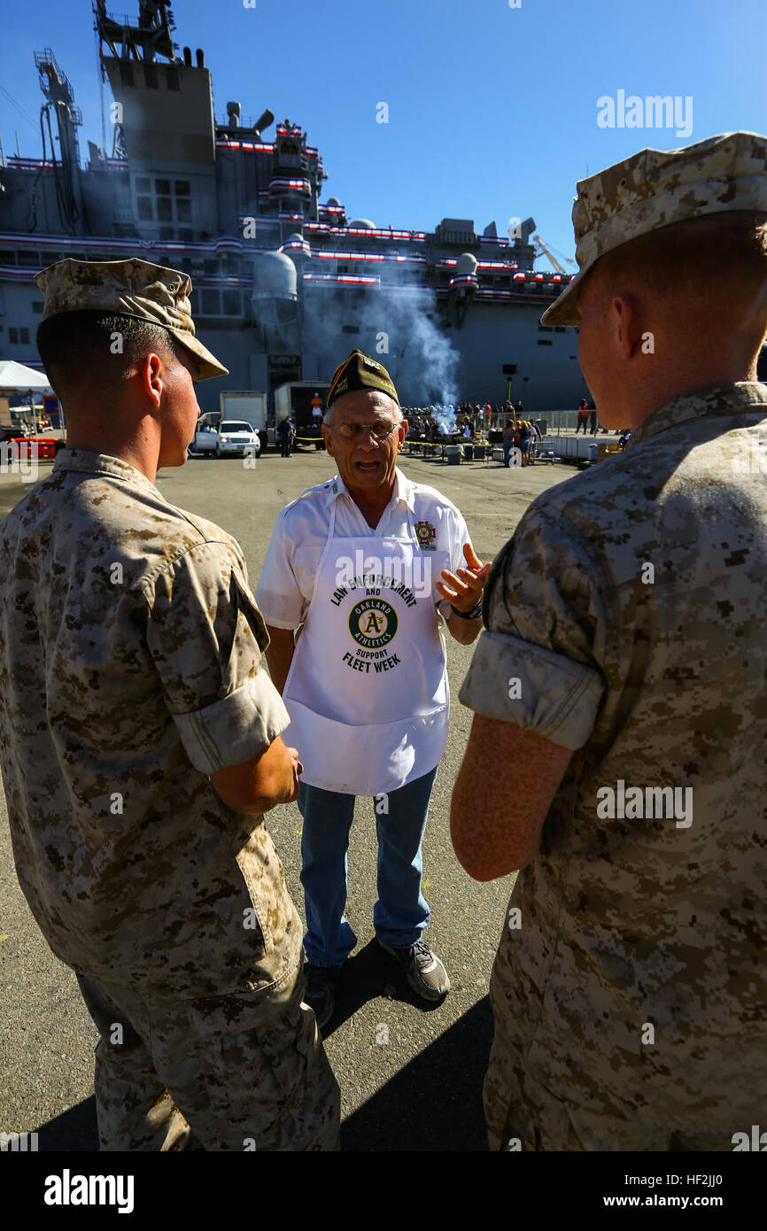 U.S. Marines and Sailors attend the 15th annual fleet week BBQ hosted ...