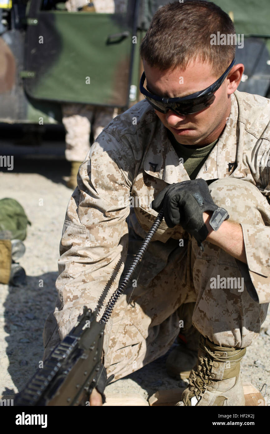 U.S. Marine Corps Lance Cpl. Joshua R. Ward, a team leader assigned to ...