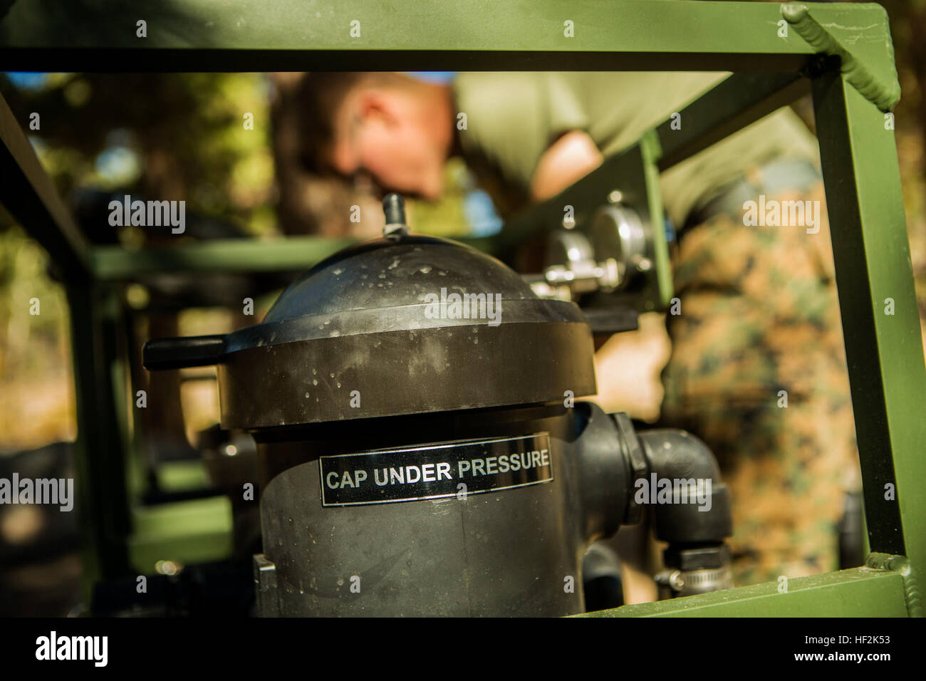 U.S. Marine Corps water support technicians with Headquarters and ...
