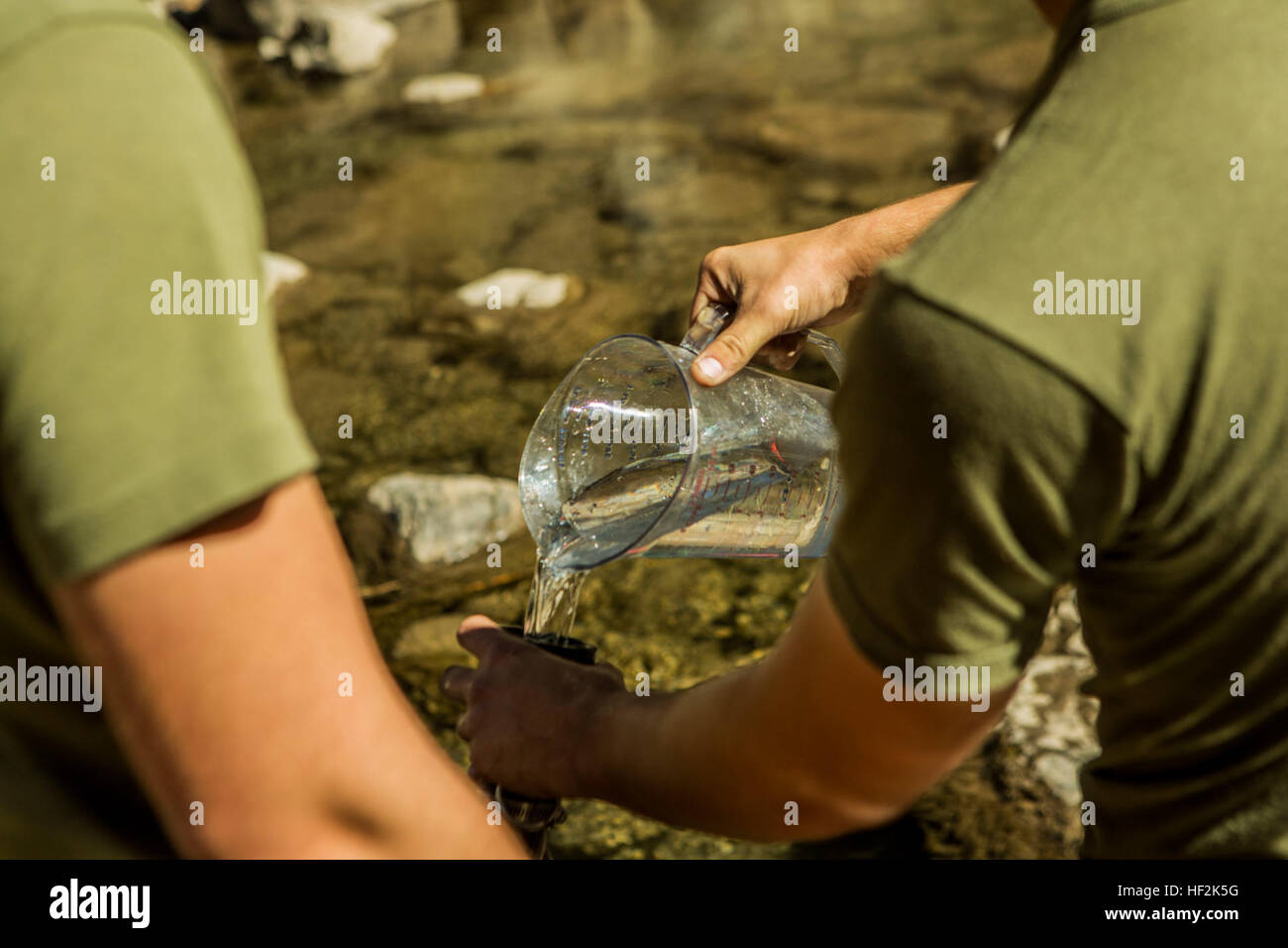 U.S. Marine Corps water support technicians with Headquarters and ...
