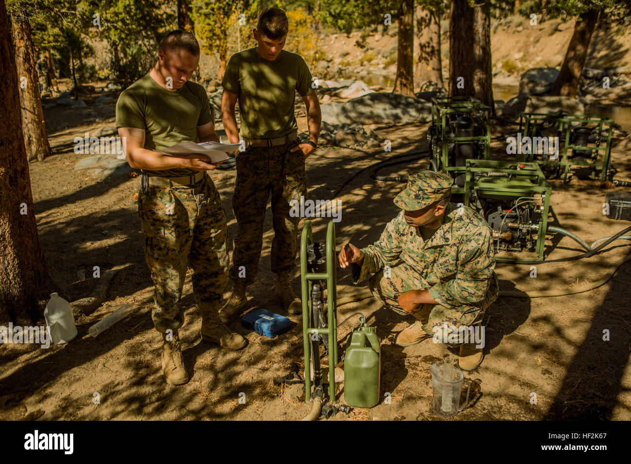 U.S. Marine Corps water support technicians with Headquarters and ...