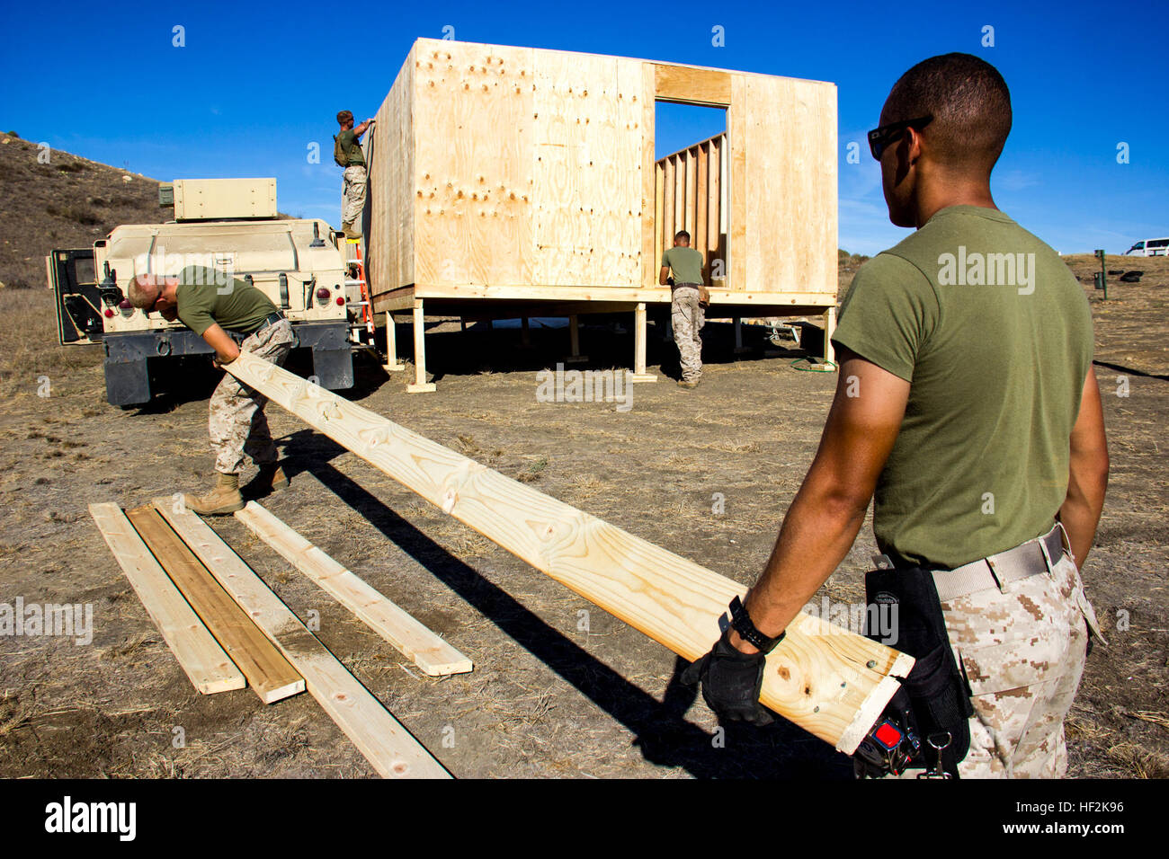 Marines with Marine Wing Support Squadron 373, Combat Engineer Platoon ...
