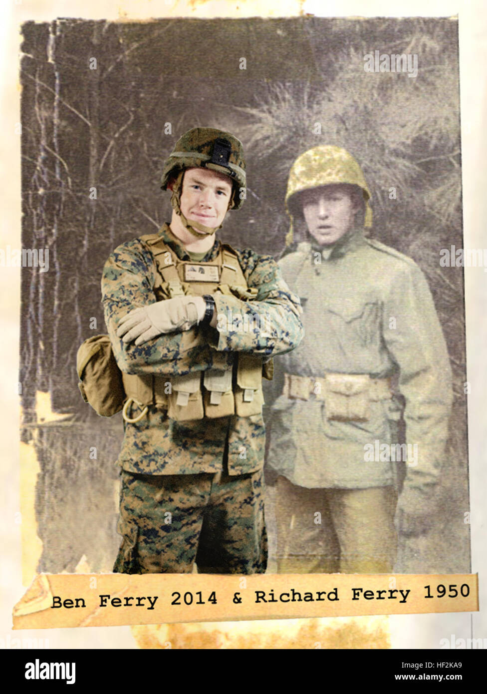 This photo illustration depicts Lance Cpl. Benjamin Ferry and his ...