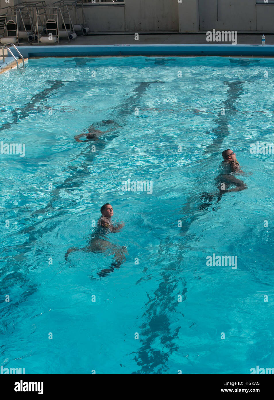 Marines swim laps with fins during a scout swimmers course Oct. 21 at ...