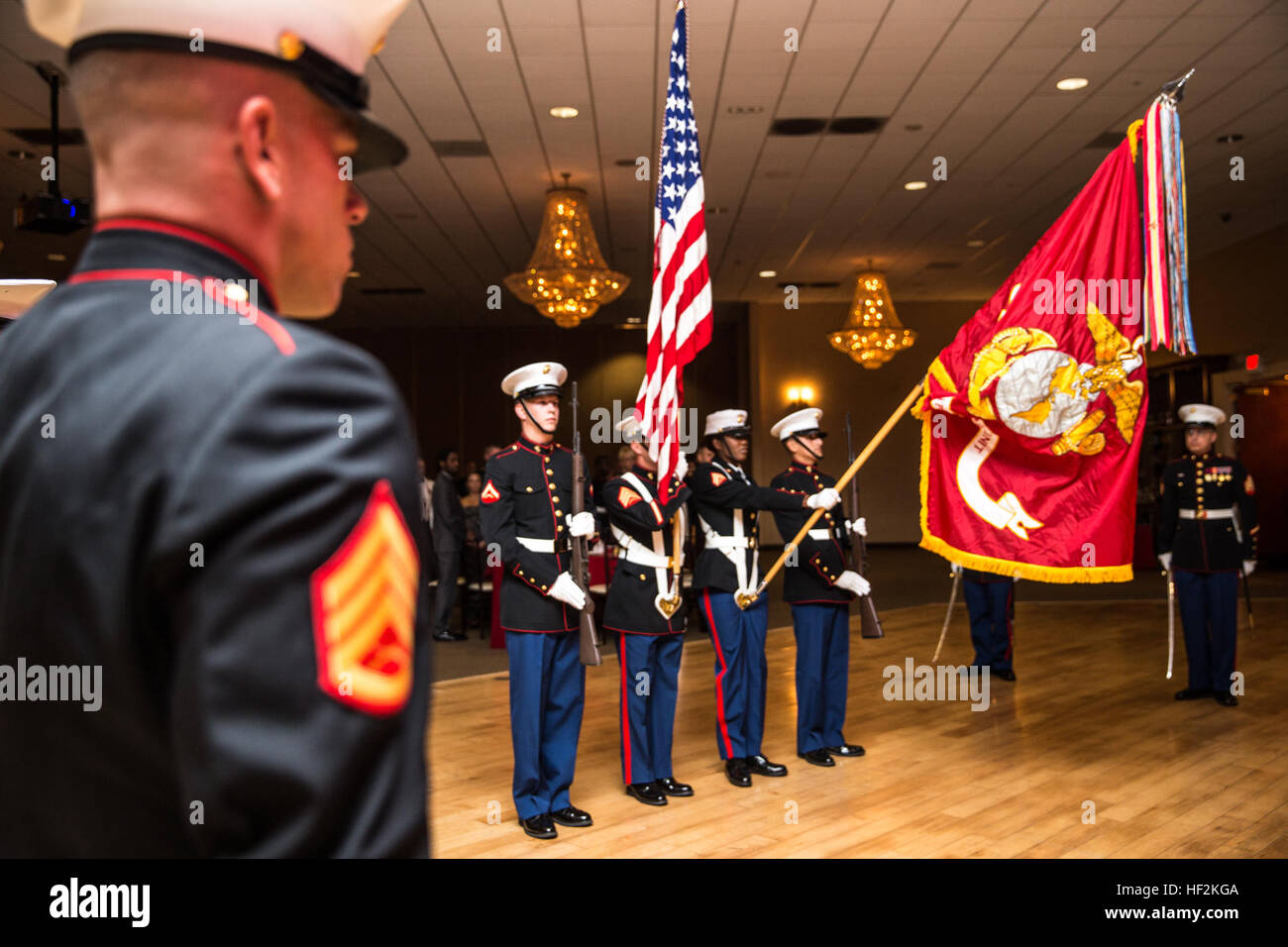 U.S. Marines with the 15th Marine Expeditionary Unit color guard ...