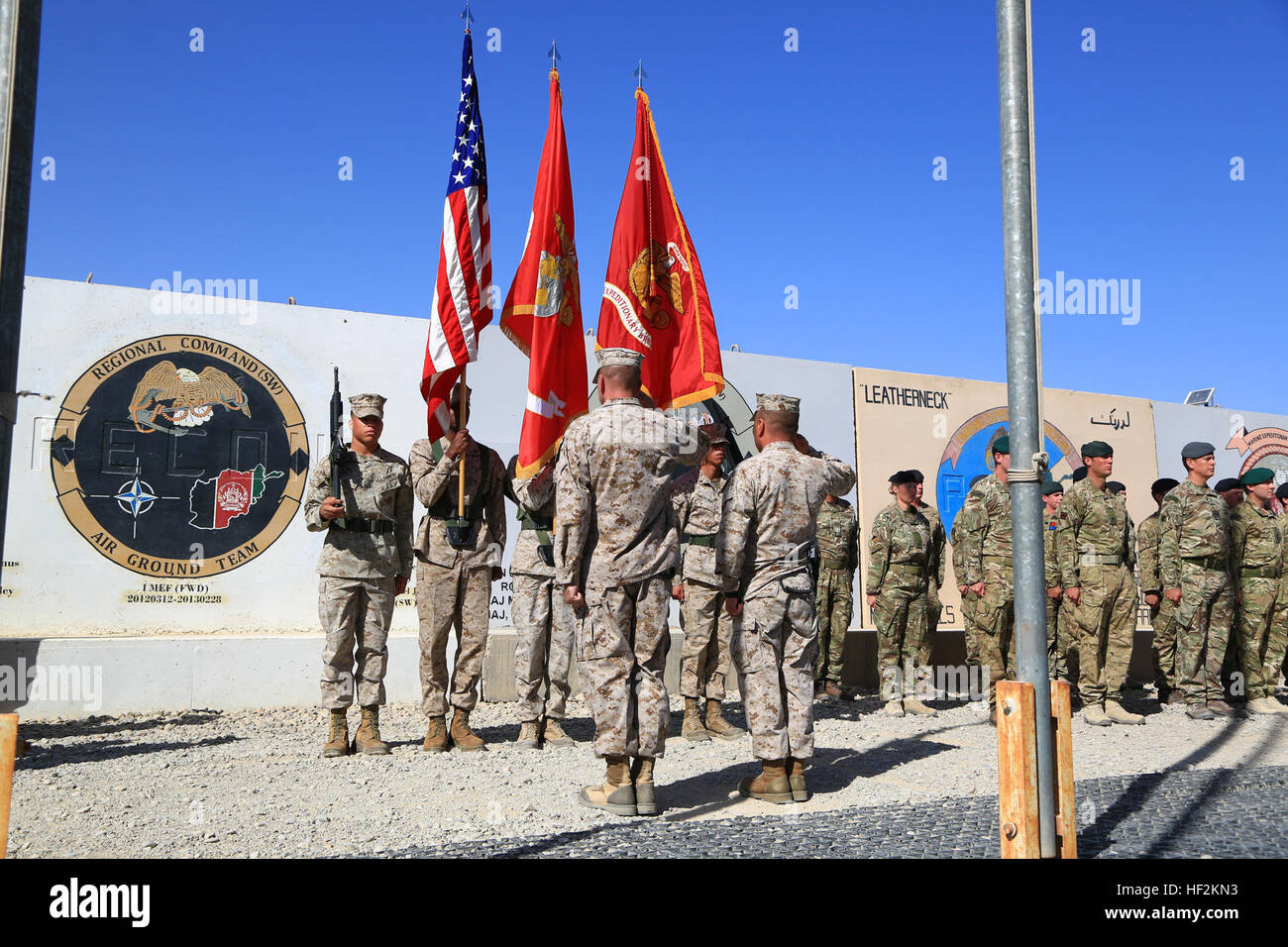 U.S. Marine Sgt. Maj. Douglas E. Berry (center left),, Regional Command ...