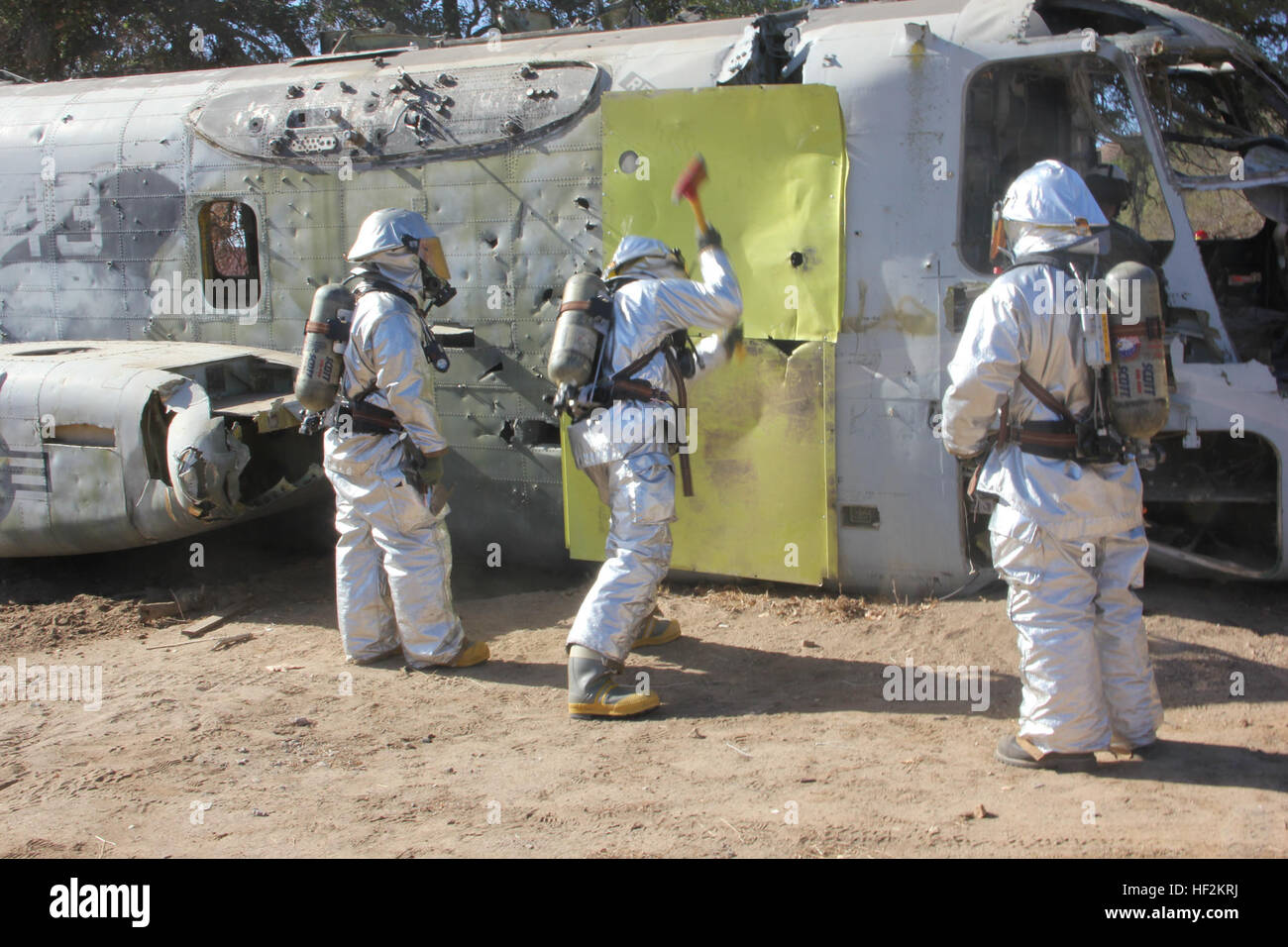 Marines with Aircraft Rescue and Firefighting, Headquarters and ...