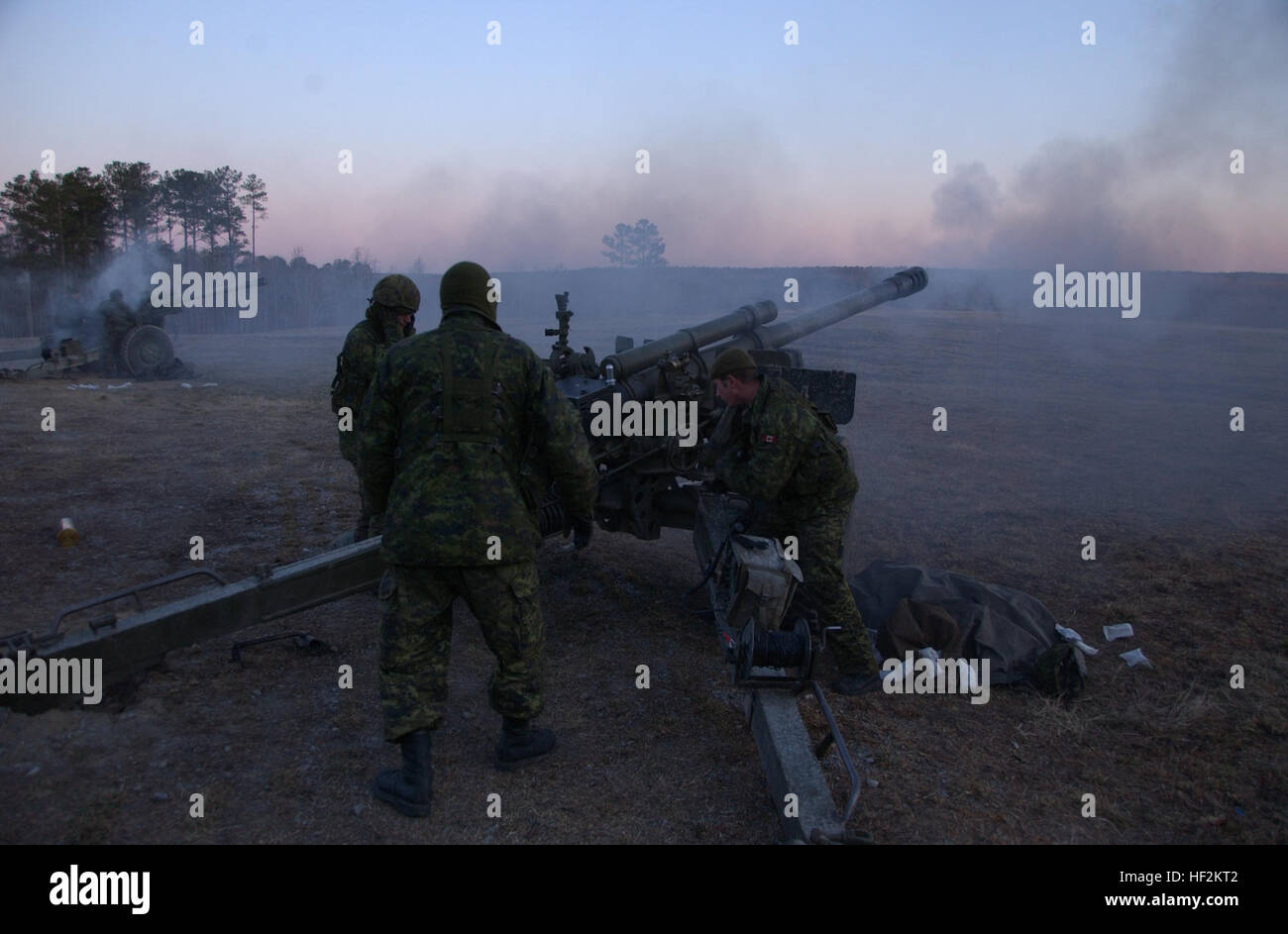 Canadian Soldiers from 1st Field Artillery Regiment fire a C3 105mm ...
