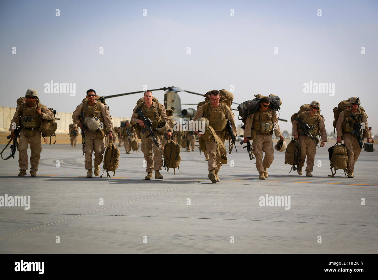 U.S. Marines with Regional Command (Southwest) (RC(SW)) exit a British ...