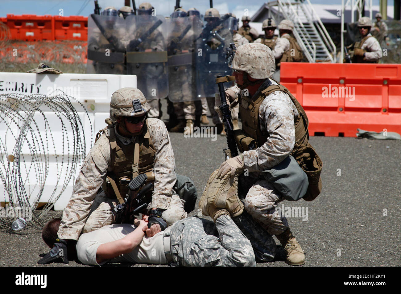 U.S. Marines with Bravo Fleet Antiterrorism Security Team Company ...
