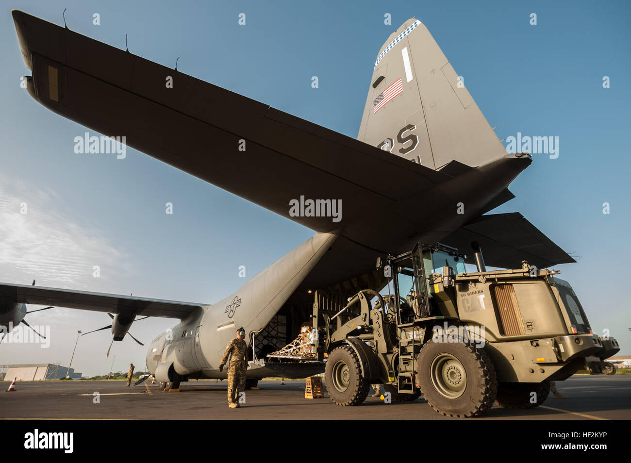 A U.S. Air Force aerial porter from the Kentucky Air National Guard’s ...