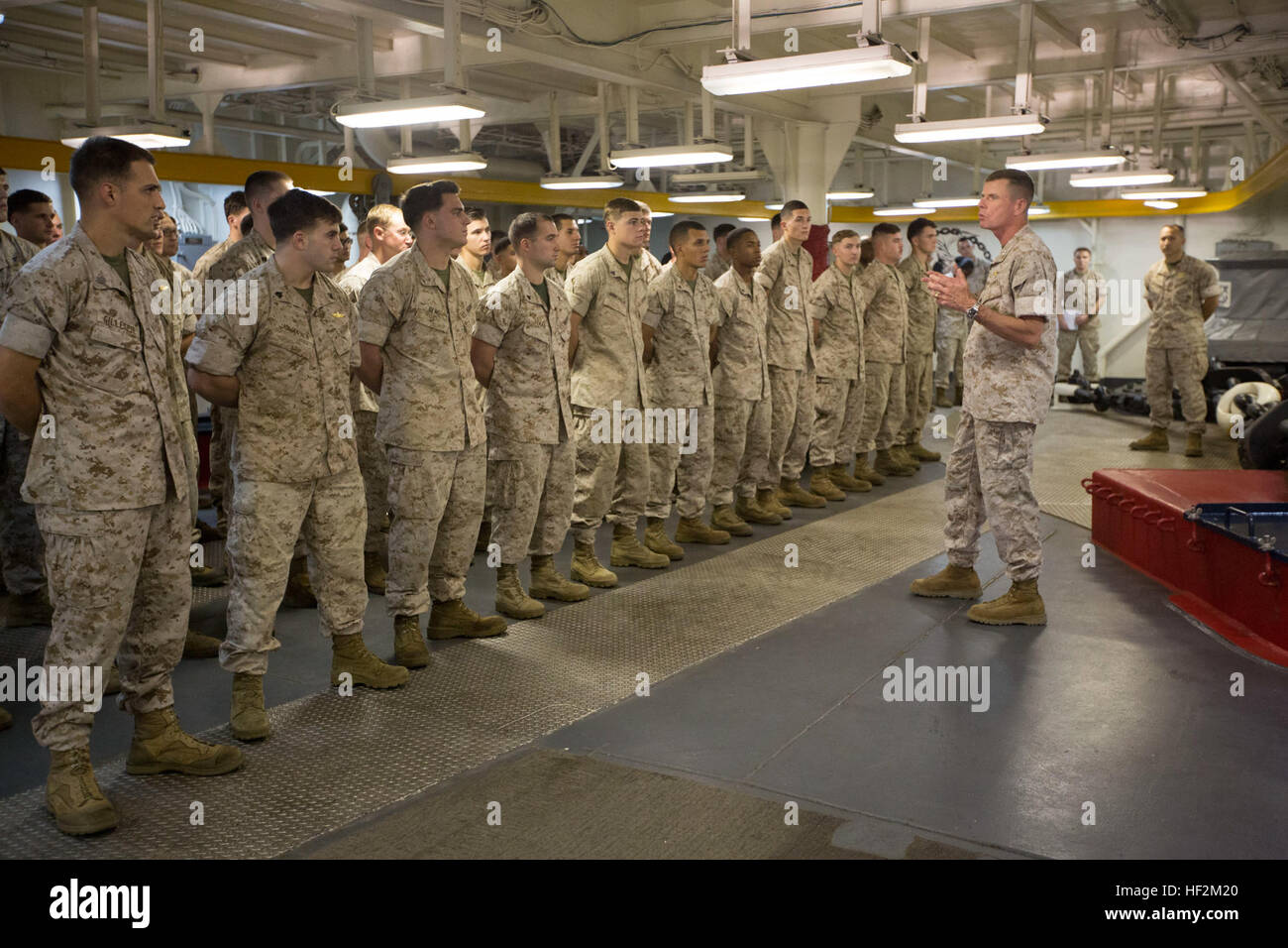 The commanding general of II MEF speaks to Marines of the 24th MEU ...