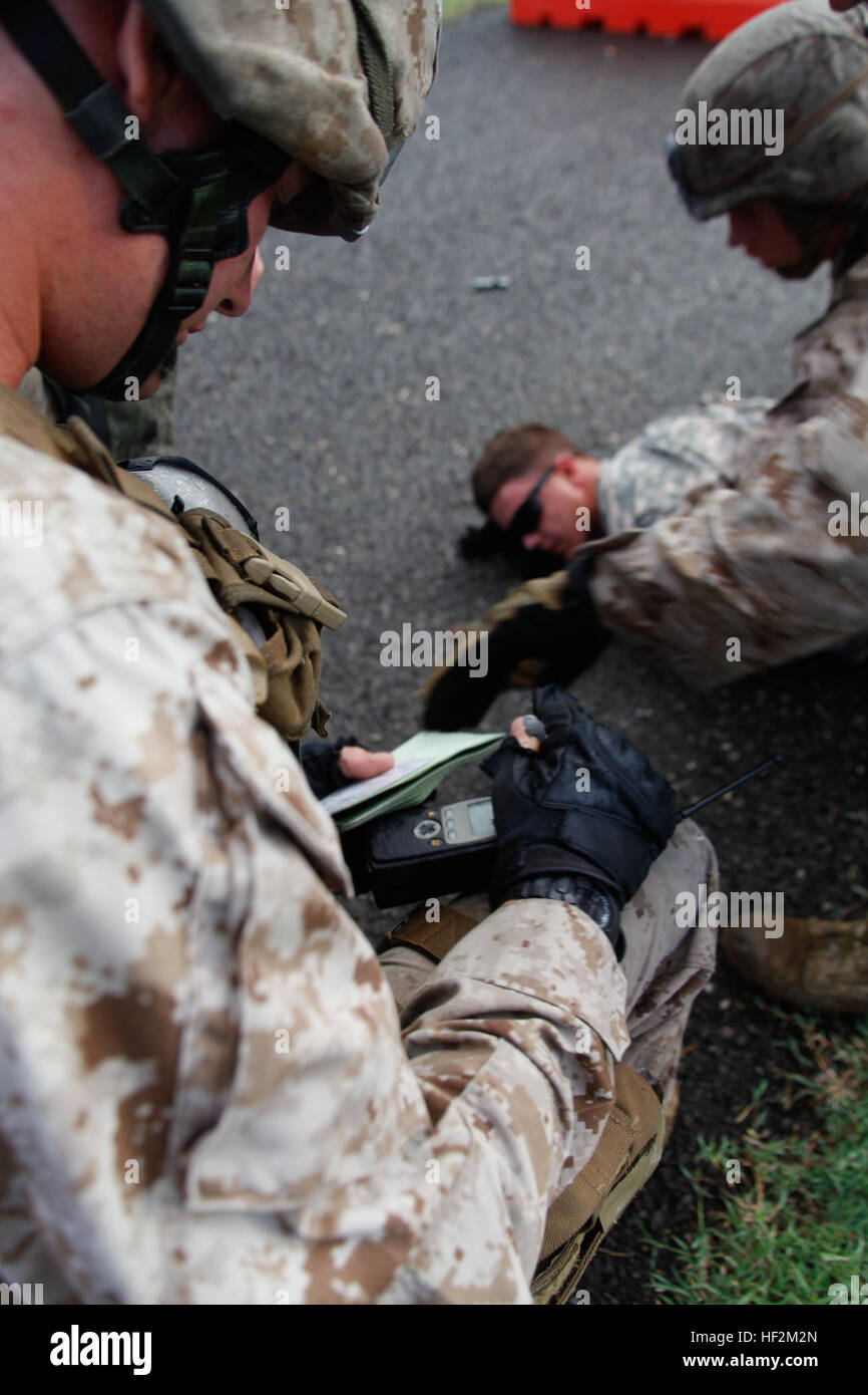 U.S. Marine Lance Cpl. Tyler Marks, with Bravo Fleet Antiterrorism ...