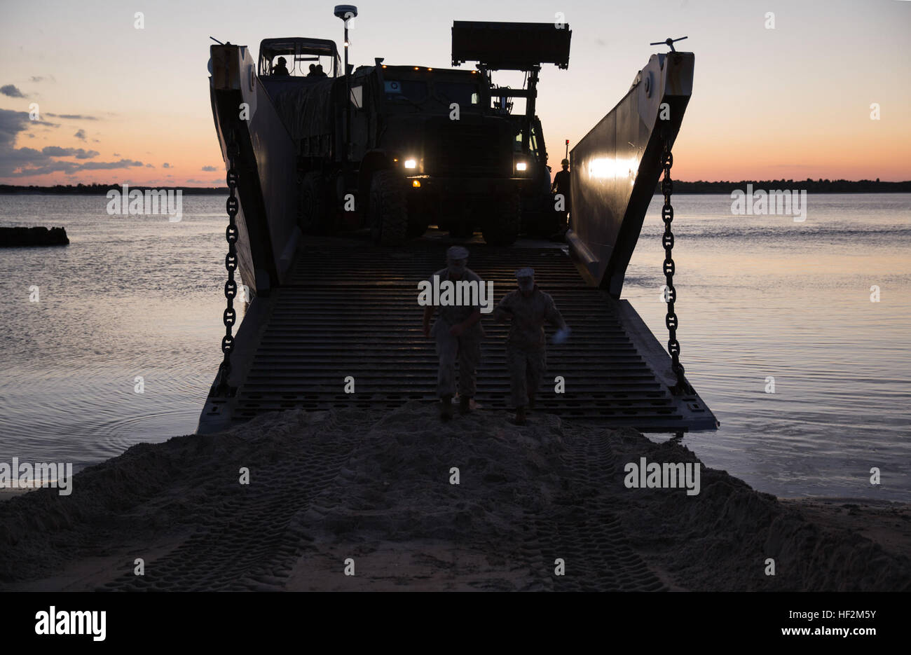 Marines with Landing Support Company, Headquarters Regiment, 2nd MLG ...