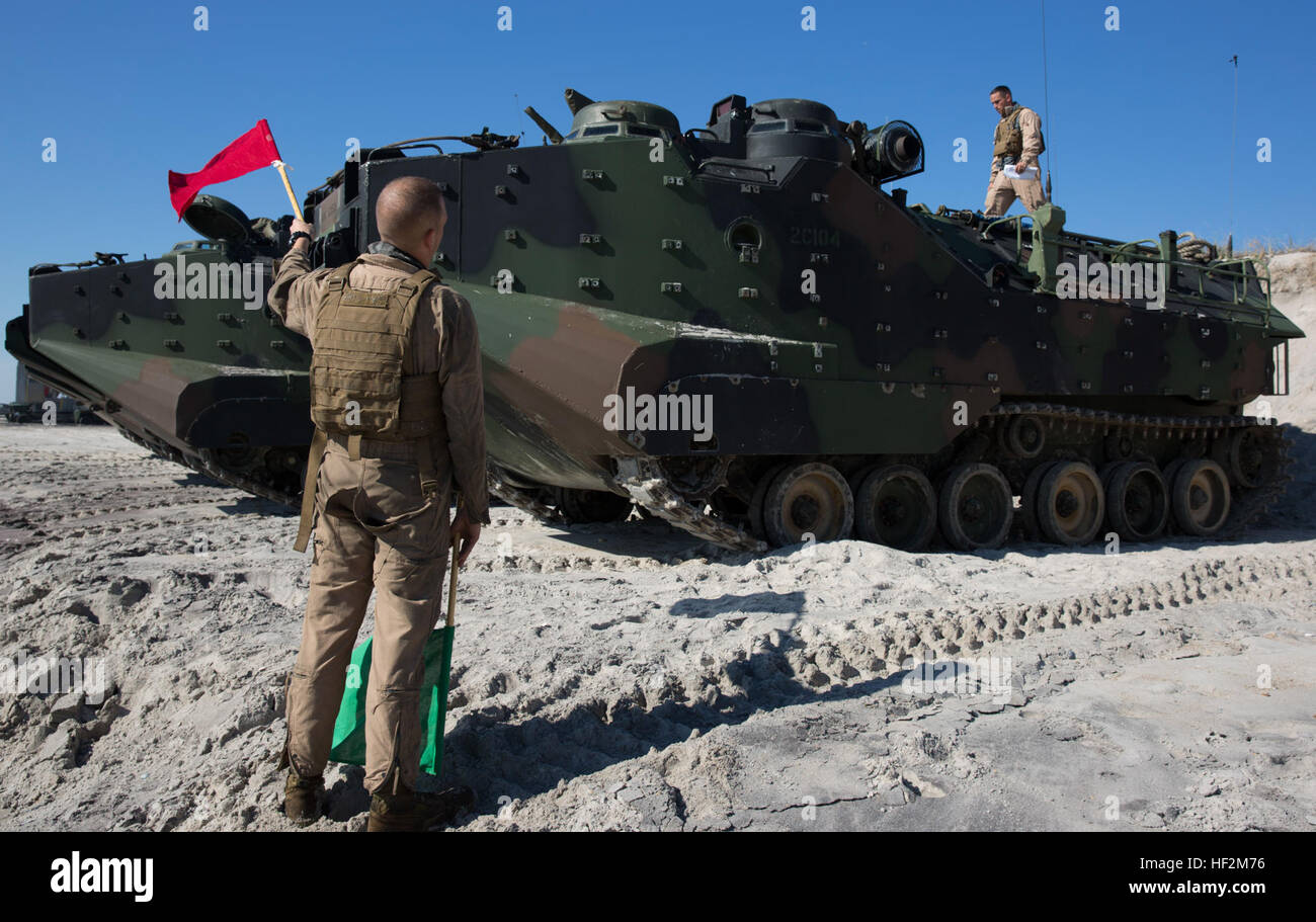 A Marine with 1st Platoon, Charlie Company, 2nd Assault Amphibian ...