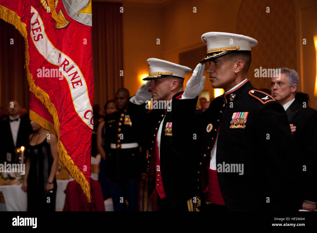 U.S. Marine Corps Col. David E. Jones, right, commanding officer of ...